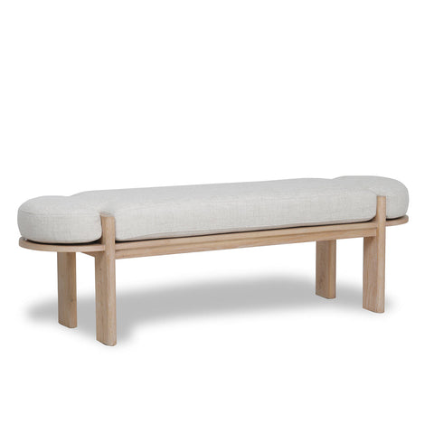1.6m Light Natural Elm Bench - Natural Linen | House of Isabella AU