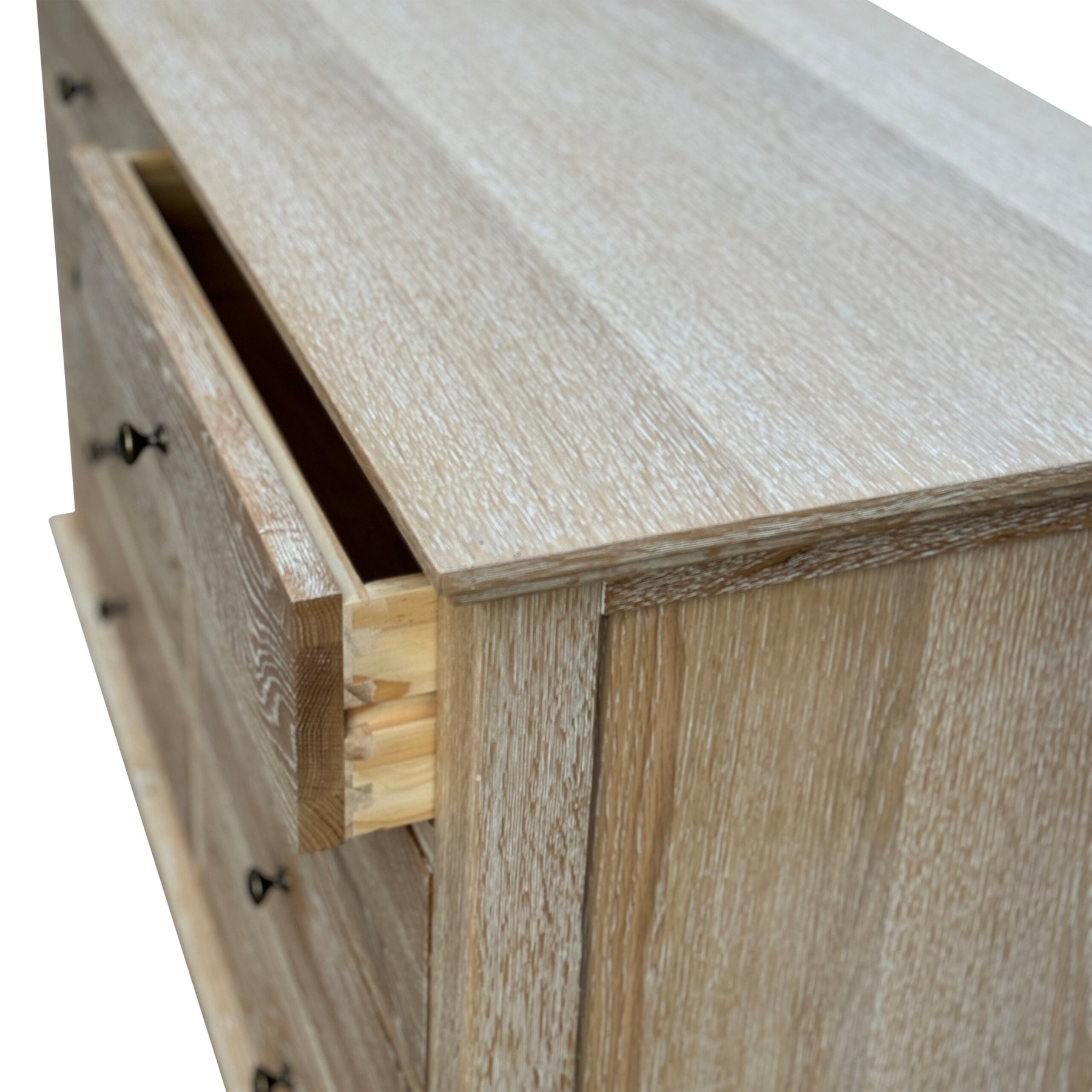 Emmerson 8 Drawers Dresser Whitewash Oak Round Knobs | House of Isabella AU