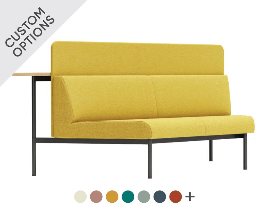 Bond Section 2 Seat Corner Cut with Backboard with Low Bar Table ...