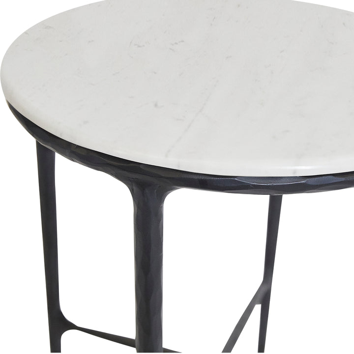Heston Round Marble Side Table - Black | House of Isabella AU