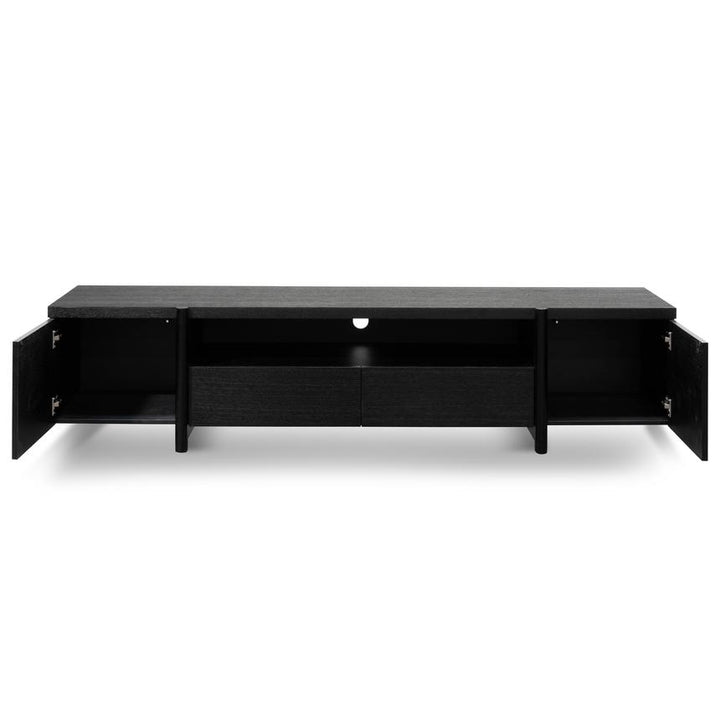 Lowline 2.1m Entertainment TV Unit - Black Oak - Timber Legs | House of ...